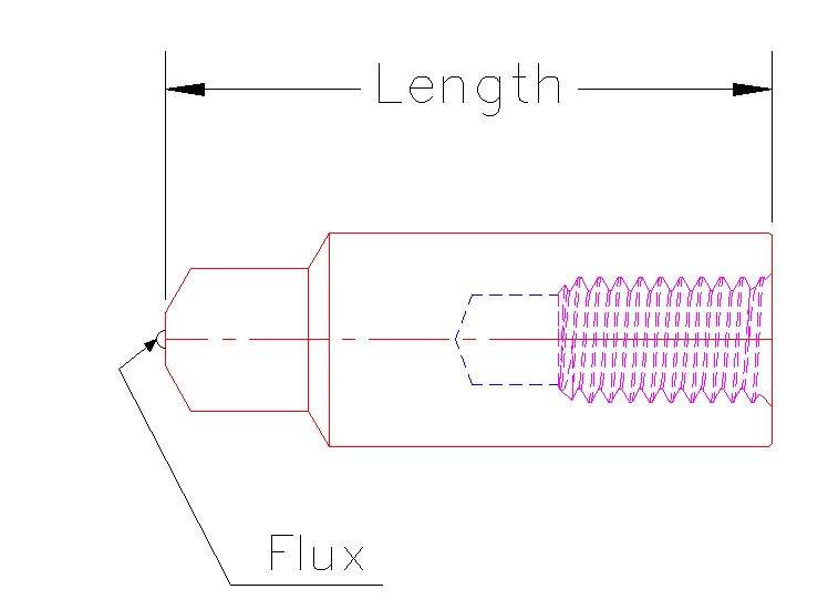 Arc Weld Stud, Internal, Reduced Base (Tap Pad), Stainless Steel 316L ...