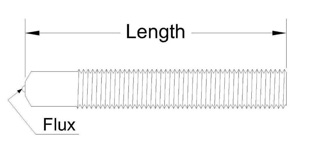Arc Weld Stud, Pitch Diameter Base, Monel 400, Plain, 1/2-13 Thread ...